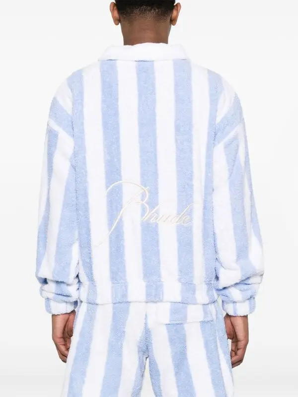 Rhude Striped Loop Terry Polo Shirt
