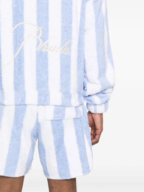 Rhude Striped Loop Terry Polo Shirt