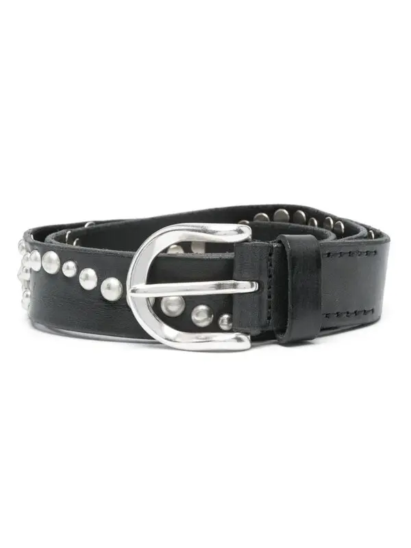 Our Legacy Star Fall Leather Belt - Black