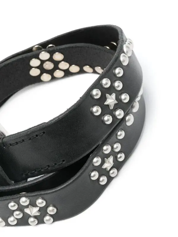 Our Legacy Star Fall Leather Belt - Black
