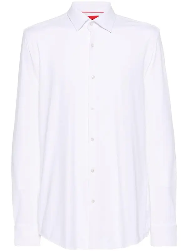 Hugo Classic-collar Slim-cut Shirt - White