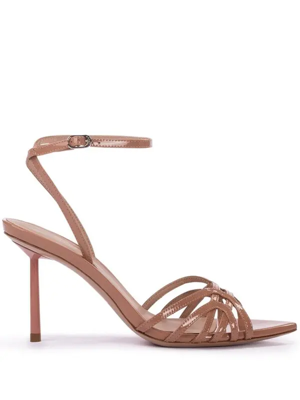 LE SILLA Bella 80mm Patent-leather Sandals - Neutrals