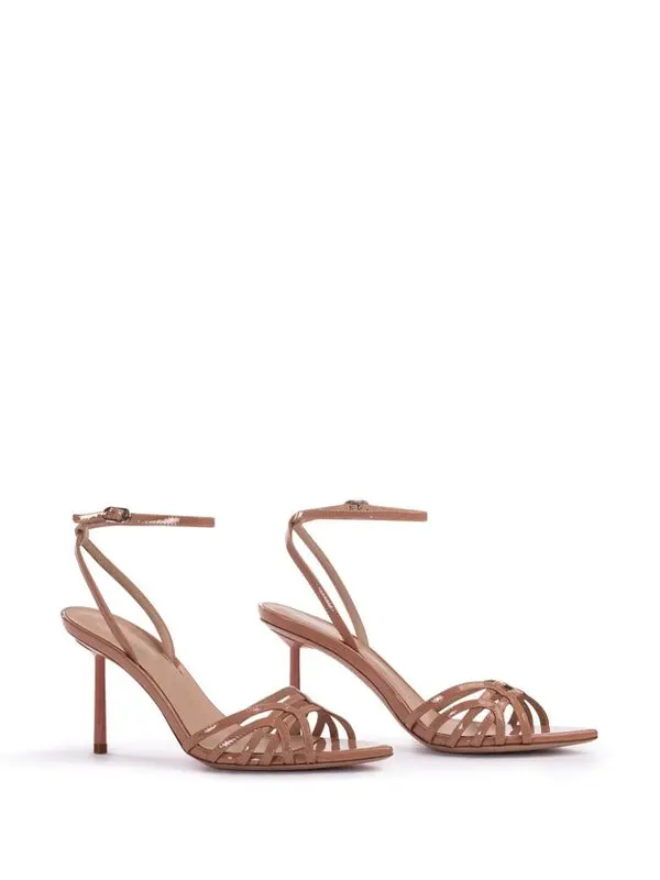 LE SILLA Bella 80mm Patent-leather Sandals - Neutrals
