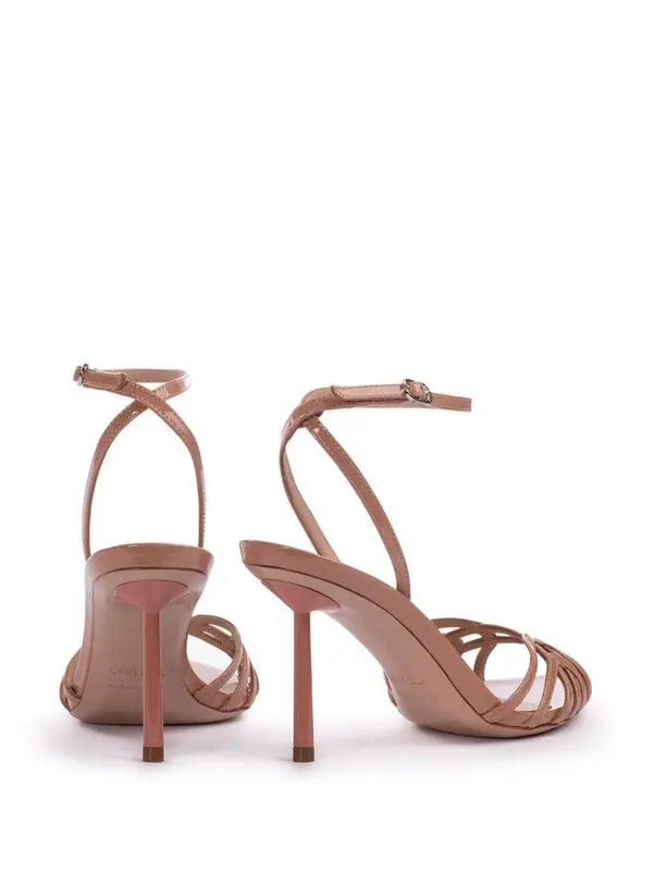 LE SILLA Bella 80mm Patent-leather Sandals - Neutrals