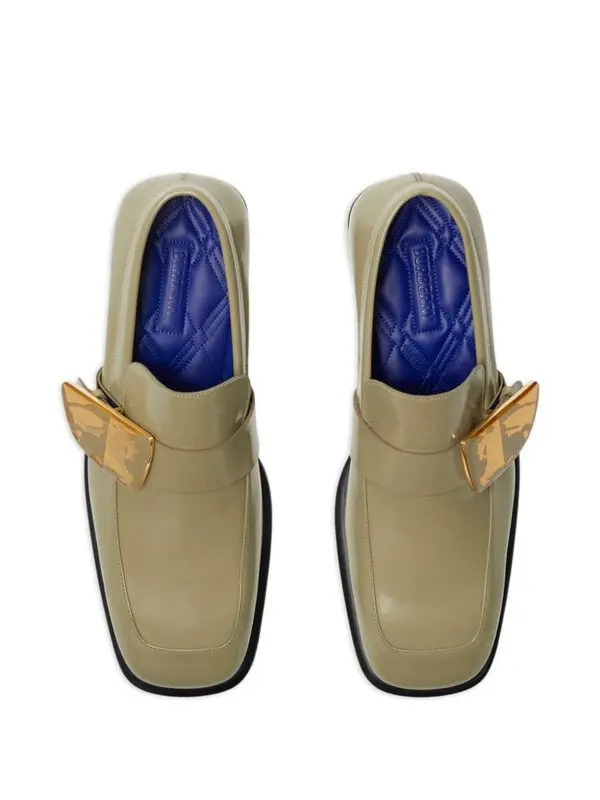 Buy Burberry Shield Leather Loafers - Green At 49% Off | Editorialist