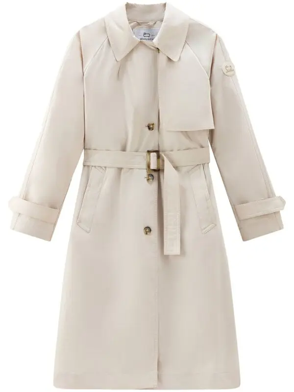 Woolrich Single-breasted Belted Trench Coat - Neutrals