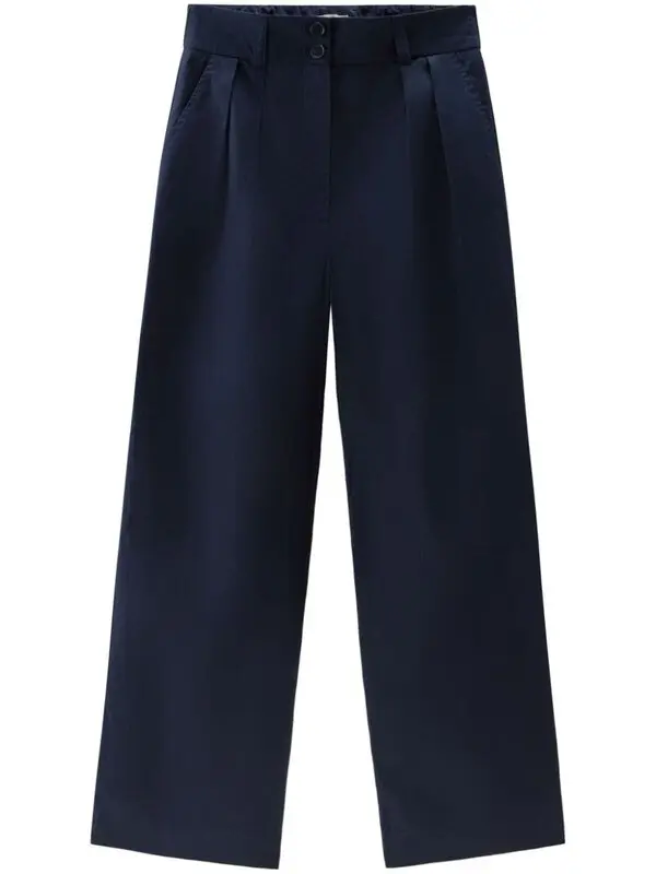 Woolrich Wide-leg Cotton Trousers - Blue