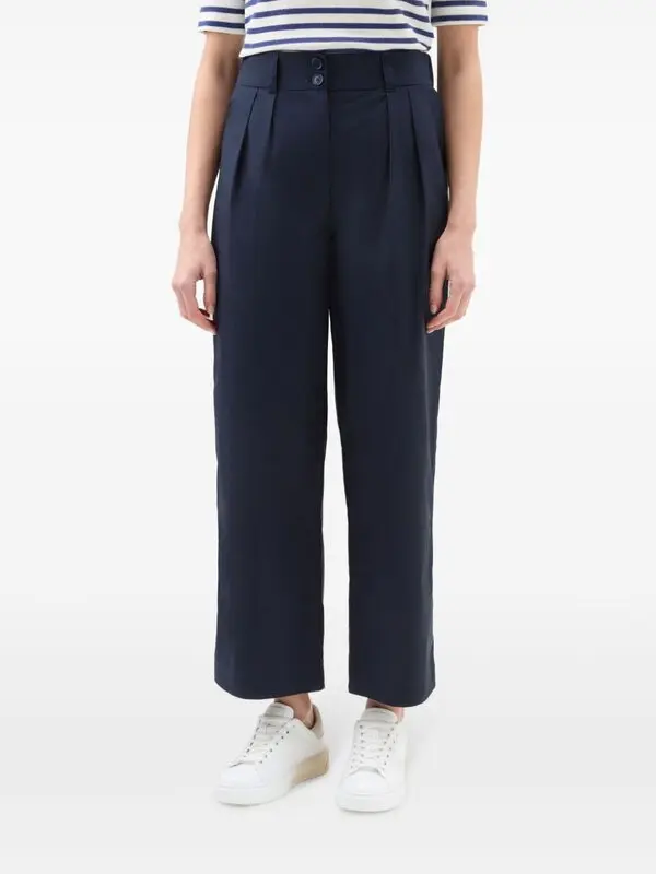 Woolrich Wide-leg Cotton Trousers - Blue