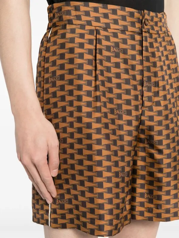 Bally Pennant-print Silk Shorts