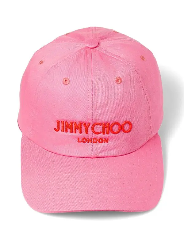 Jimmy Choo Logo-Embroidered Baseball Cap In Pink - 50% Off  display picture 2