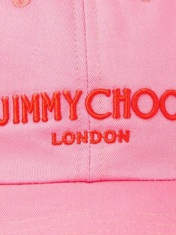 Jimmy Choo Logo-Embroidered Baseball Cap In Pink - 50% Off  display picture 1