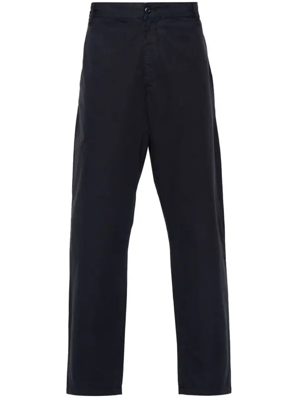 Carhartt Work In Progress Logo-appliqué Gabardine Trousers - Blue