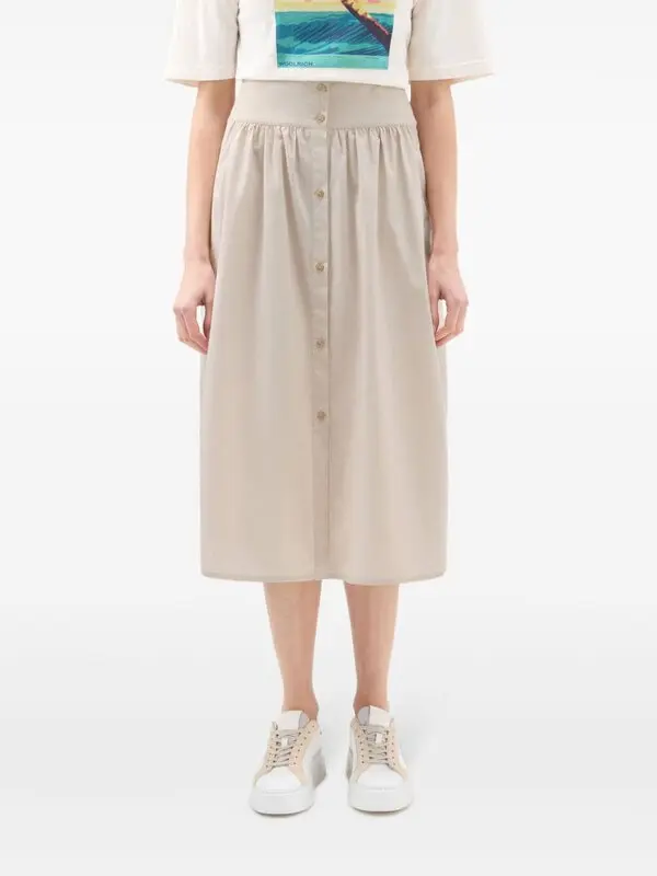 Woolrich A-line Cotton Skirt - Neutrals