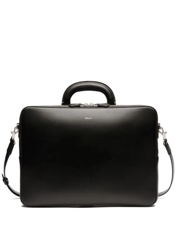 Bally Logo-stamp Leather Laptop Bag - Black