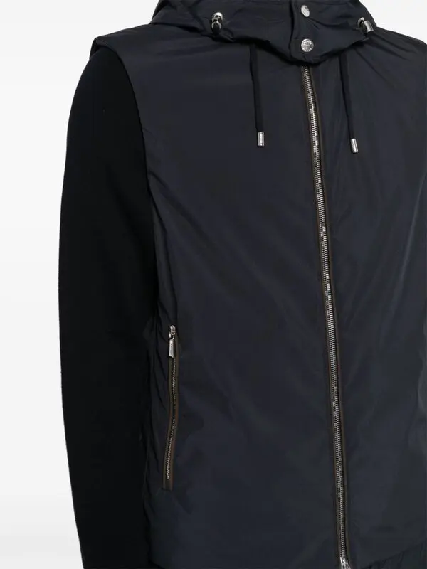 MOORER Contrasting Hooded Jacket