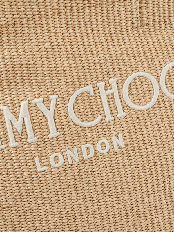 JIMMY CHOO East-west Raffia Tote Bag - Neutrals