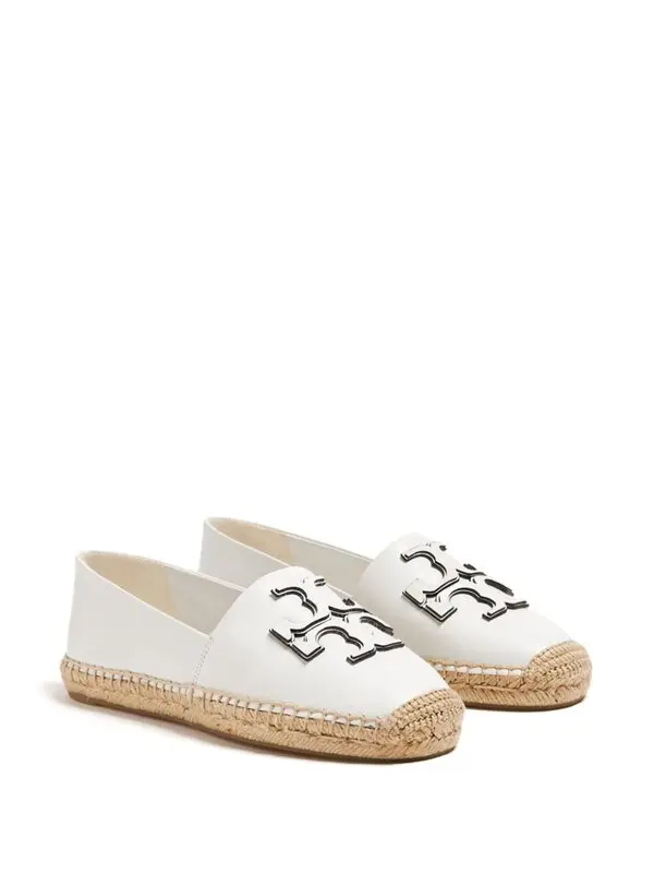Tory Burch Double T Leather Espadrilles