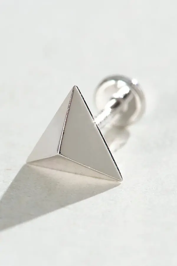 MARIA TASH 7mm Faceted Triangle Threaded Stud