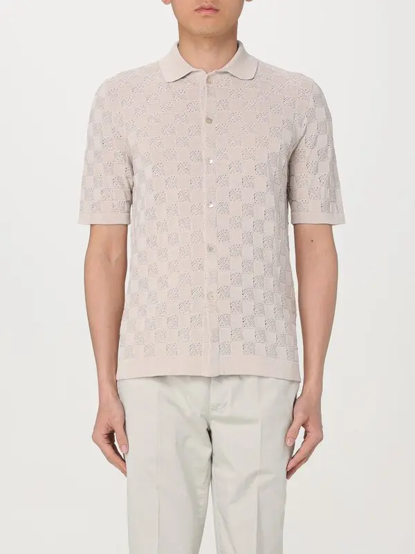 Eleventy Textured Knit Polo Shirt