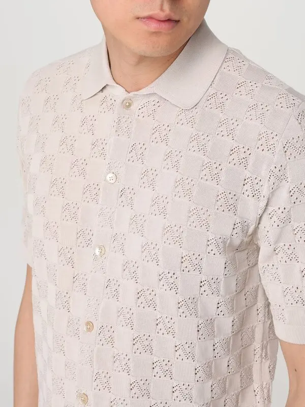 Eleventy Textured Knit Polo Shirt