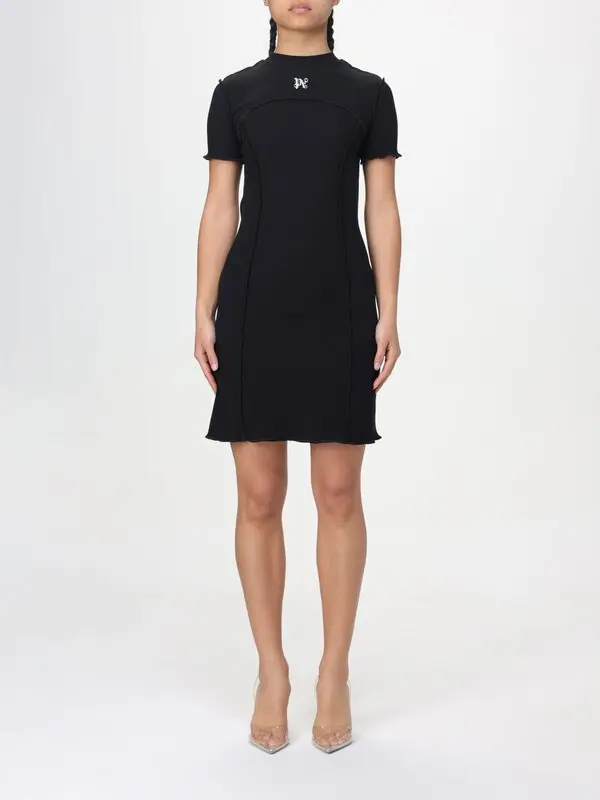 Palm Angels Ribbed Knit Dress With Open Back