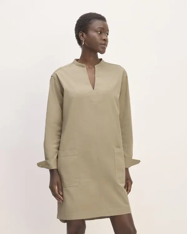 Everlane Long-sleeve Utility Mini Dress - Trench Coat Khaki