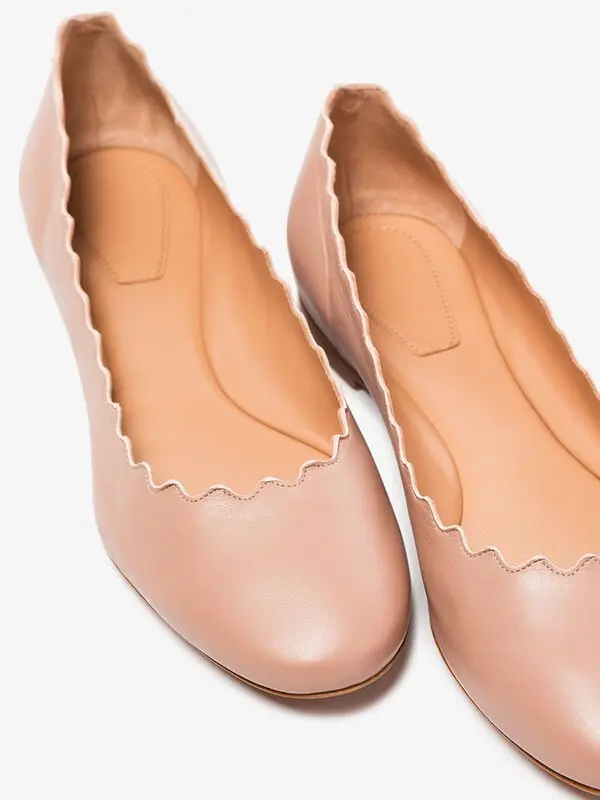 Chloé Lauren Scalloped Leather Pumps