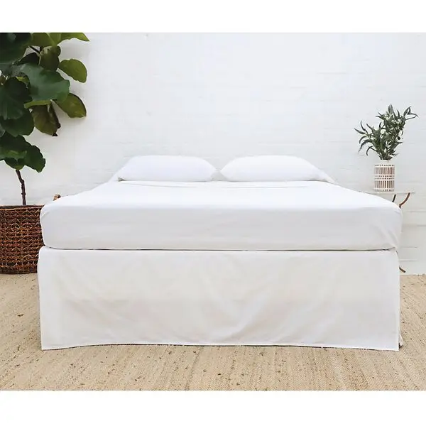 POM POM AT HOME Paneled Bed Skirt - White