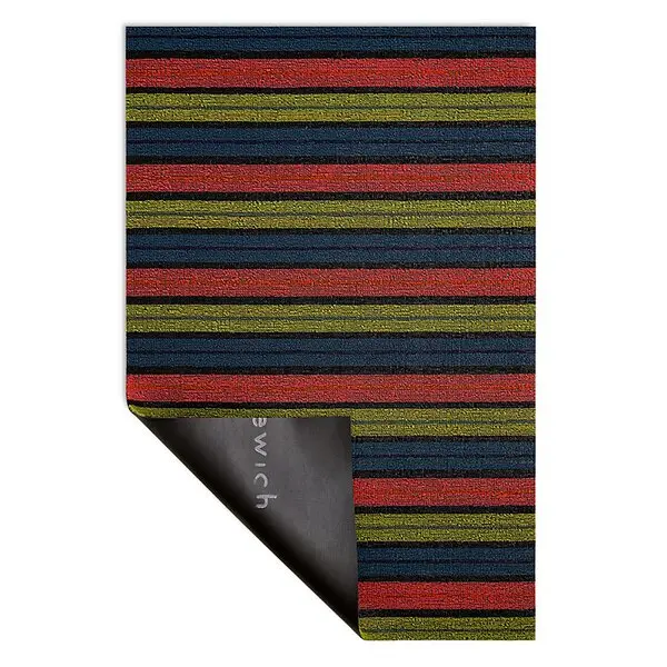 CHILEWICH Ribbon Stripe Shag Utility Mat, 24 X 36 - Limelight
