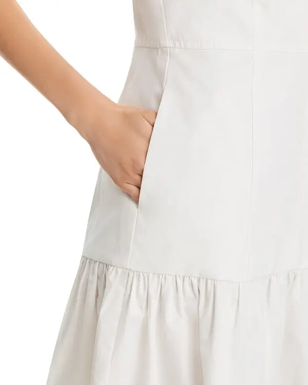 aqua drop waist midi dress Miss Circle Reina Blue Cotton Poplin Drop Waist Corset Midi Dress S main image 1