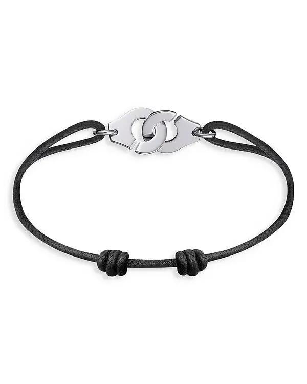 DINH VAN 18k White Gold Menottes R12 Intertwined Handcuff Charm Bracelet - White/black