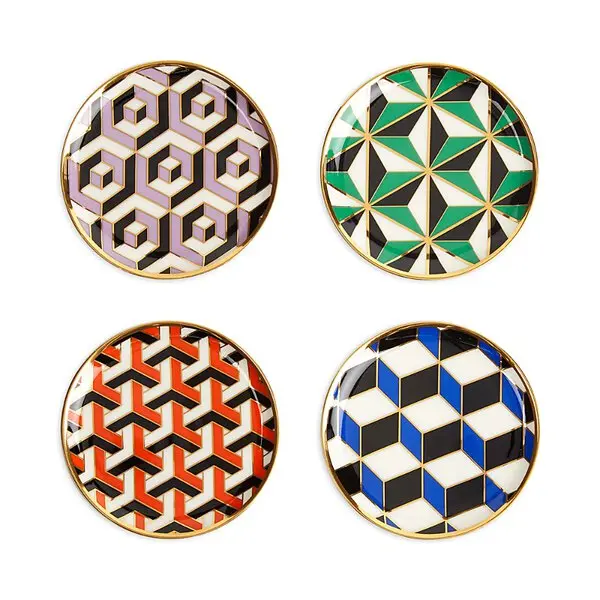 Jonathan Adler Versailles Coasters Set Of 4 - Multi