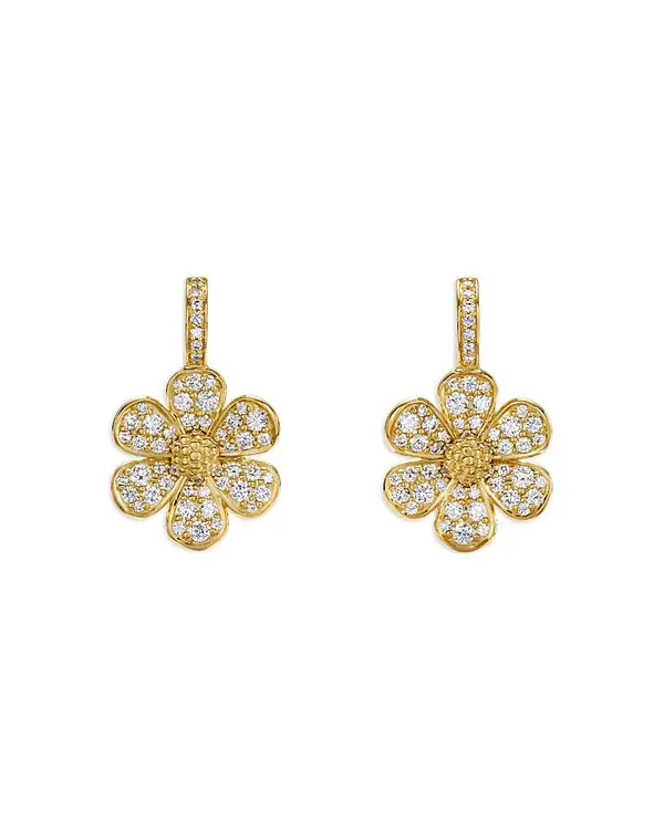 Temple St. Clair 18k Yellow Diamond Snow Flower Earrings - Gold