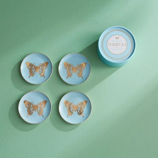 Jonathan Adler Mariposa Butterfly Coasters, Set Of 4