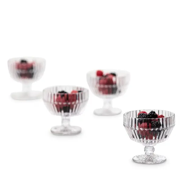 FORTESSA Archie Coupe Footed Dessert Bowl, Set Of 4 - Clear