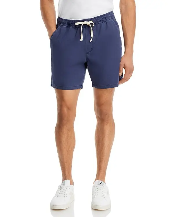 Marine Layer Saturday Cotton Blend 6" Shorts - Navy