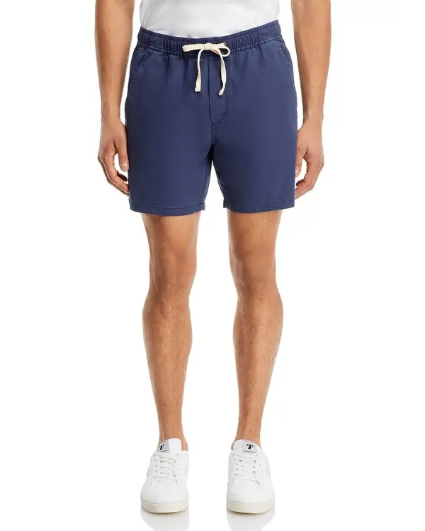 Marine Layer Saturday Cotton Blend 6" Shorts - Navy
