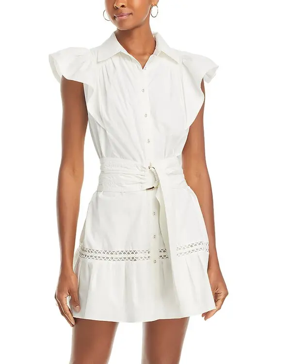 Ramy Brook Marceline Belted Shirt Dress - White