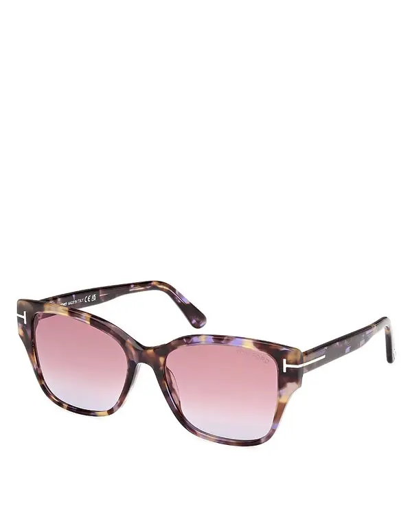 TOM FORD Elsa Butterfly Sunglasses, 55mm - Havana/pink Gradient