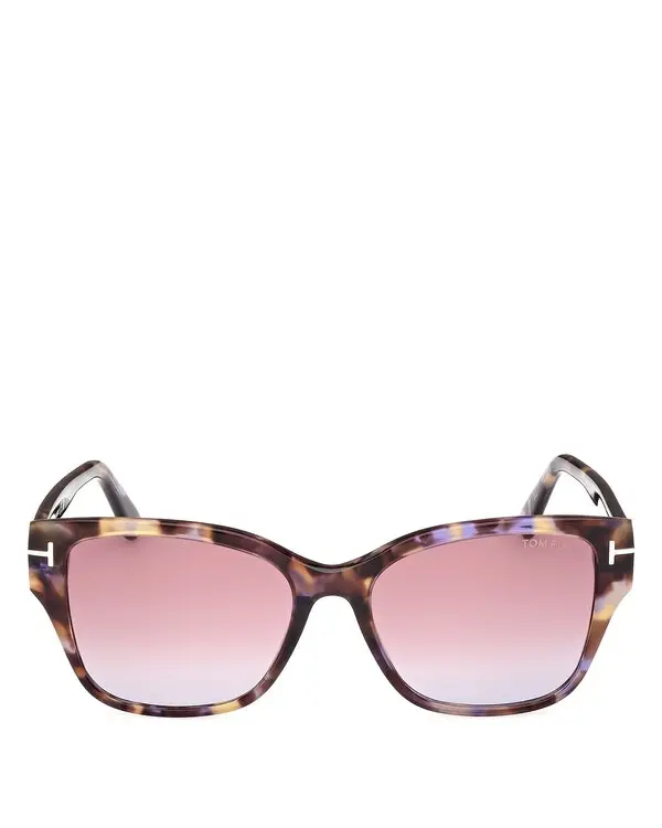 TOM FORD Elsa Butterfly Sunglasses, 55mm - Havana/pink Gradient