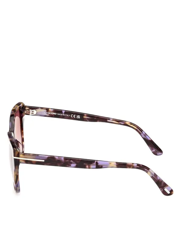TOM FORD Elsa Butterfly Sunglasses, 55mm - Havana/pink Gradient