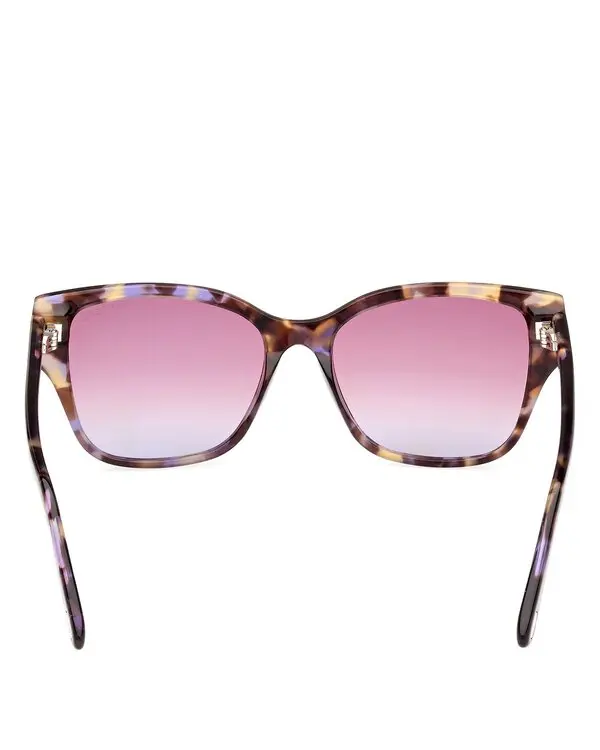 TOM FORD Elsa Butterfly Sunglasses, 55mm - Havana/pink Gradient