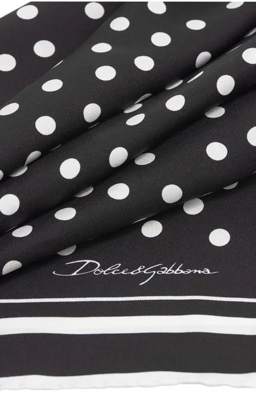 Dolce & Gabbana Polka Dot Silk Scarf - Nero
