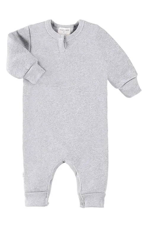 PAIGELAUREN Henley Fleece Romper - Gray