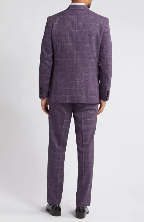 Ted Baker London Karl Slim Fit Plaid Stretch Wool Blend Suit In