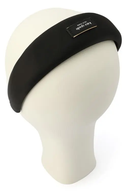 Price Firm - KATE SPADE Sam Label Headband Kate Spade New York Sam Woven Headband In Black - 30% Off  main image 2