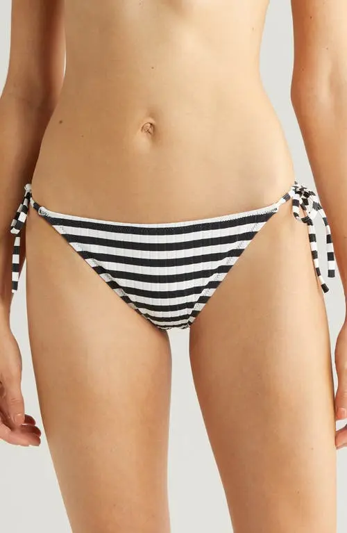 Solid & Striped Iris Rib Bikini Bottoms - Blackout X Marshmallow