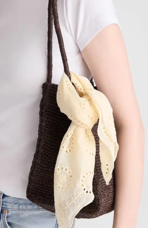 Madewell Embroidered Floral Eyelet Organic Cotton Bandana - Vanilla