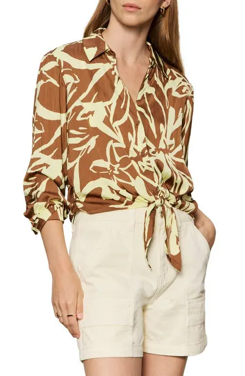 Sanctuary Lover Print Tie-hem Shirt - Lemon Root