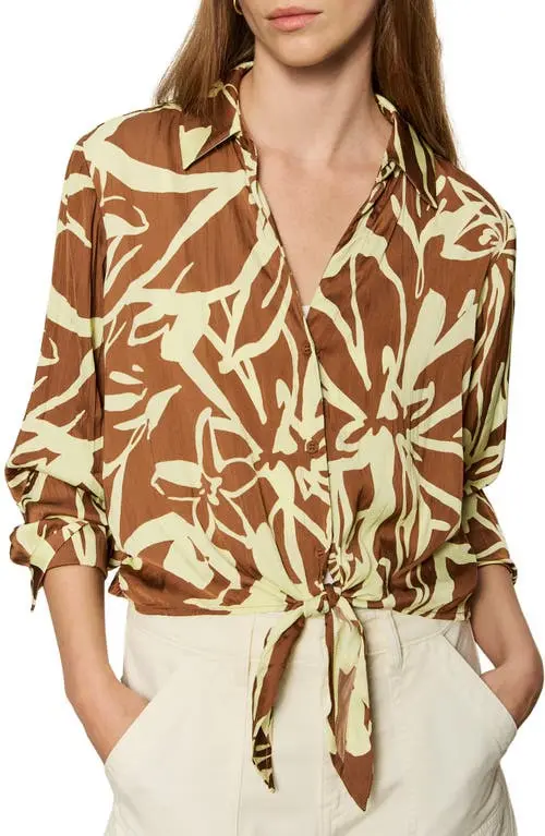 Sanctuary Lover Print Tie-hem Shirt